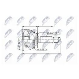 NTY Gelenksatz, Antriebswelle npzhy549 Vorderachse f&uuml;r HYUNDAI