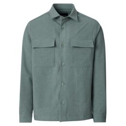 Langarmhemd Venti "Venti Hemdjacke uni", Herren, Gr. 46, Normalgr&ouml;&szlig;en, gr&uuml;n, 66% Polyester, 28% Viskose, 6% Elasthan, unifarben, l&auml;ssig geschnitten, Hemden