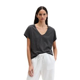 Marc O'Polo T-Shirt MARC O'POLO "aus Slub-Jersey", Damen, Gr. L, oxide grau, Obermaterial: 100% Baumwolle, unifarben, Basic, loose fit, V-Ausschnitt, normaler Saum, Shirts T-Shirt