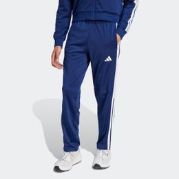Sporthose adidas Sportswear "MIT DRUCKKN&Ouml;PFEN", Herren, Gr. L, N-Gr, dunkelblau, wei&szlig;, normal, gr., Obermaterial: 100% Polyester, Hosen Sporthose, sportlicher Look mit Colourblocking-Eins&auml;tzen und 3-Streifen