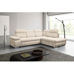 Ecksofa WERK2 "Alicante Cord, inkl. Bettfunktion & Bettkasten, Breite 280cm, L-Form", beige, B:280cm H:86cm T:230cm, Sofas, Ecksofa