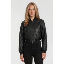 Bomberjacke Trueprodigy "Paola Bomberjacke aus Leder mit Rei&szlig;verschluss", Damen, Gr. L, schwarz, Obermaterial: 100% Schafsleder sheepskin., slim fit, Jacken Bomberjacke
