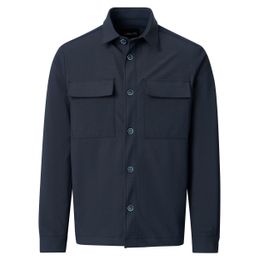 Langarmhemd Venti "Venti Hemdjacke uni", Herren, Gr. 48, Normalgr&ouml;&szlig;en, dunkelblau, 66% Polyester, 28% Viskose, 6% Elasthan, unifarben, l&auml;ssig geschnitten, Hemden