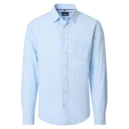 Leinenhemd Casamoda "Casamoda Leinenhemd gestreift", Herren, Gr. XL, Normalgr&ouml;&szlig;en, blau (hellblau), 55% Leinen, 45% Baumwolle, gestreift, l&auml;ssig geschnitten, Hemden