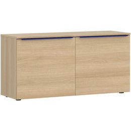 Kommode Tom Tailor HOME, light oak, B:110cm H:56cm T:42cm, Holzwerkstoff, Melamin, Spanplatte, Sideboards, Kommode, Sideboard mit 2 T&uuml;ren, Softclose,viel Stauraum mit Farbkick