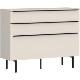Kommode Tom Tailor HOME, light taupe, B:110cm H:89cm T:42cm, Holzwerkstoff, Melamin, Spanplatte, Sideboards, Kommode, Lowboard, Breite 110 cm,1 Klappe,2 Schubladen, viel Stauraum