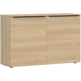 Kommode Tom Tailor HOME, light oak, B:110cm H:74cm T:42cm, Holzwerkstoff, Melamin, Spanplatte, Sideboards, Kommode, Sideboard mit 2 T&uuml;ren, Softclose,viel Stauraum mit Farbkick