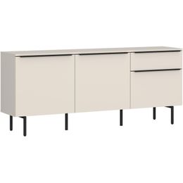Sideboard Tom Tailor HOME, light taupe, B:165cm H:56cm T:42cm, Holzwerkstoff, Melamin, Spanplatte, Sideboards, Sideboard, Lowboard, Breite 165 cm,3 T&uuml;ren,1 Schublade, viel Stauraum