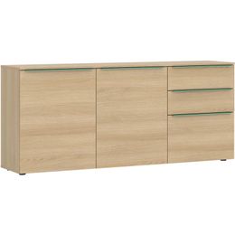 Kommode Tom Tailor HOME, light oak, B:165cm H:74cm T:42cm, Holzwerkstoff, Melamin, Spanplatte, Sideboards, Kommode, Lowboard, Breite 165 cm,3 T&uuml;ren,2 Schubladen, viel Stauraum