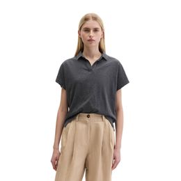Marc O'Polo Poloshirt MARC O'POLO "aus Slub Jersey", Damen, Gr. L, oxide grau, Obermaterial: 100% Baumwolle, unifarben, regular fit, Shirts