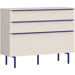 Kommode Tom Tailor HOME, light taupe, B:110cm H:89cm T:42cm, Holzwerkstoff, Melamin, Spanplatte, Sideboards, Kommode, Lowboard, Breite 110 cm,1 Klappe,2 Schubladen, viel Stauraum