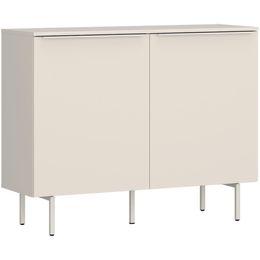 Kommode Tom Tailor HOME, light taupe, B:110cm H:89cm T:42cm, Holzwerkstoff, Melamin, Spanplatte, Sideboards, Kommode, Sideboard mit 2 T&uuml;ren, Softclose,viel Stauraum mit Farbkick