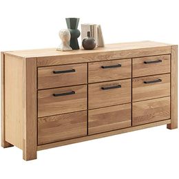 Sideboard MCA LIVING "Silias Sideboard", beige (naturfarben), B:172cm H:85cm T:45cm, Holzwerkstoff, Massivholz, Sideboards, Sideboard, Schubkastenf&uuml;hrung ged&auml;mpft