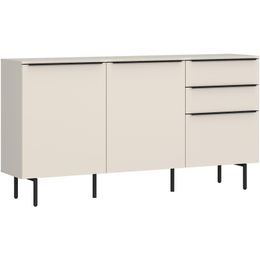 Kommode Tom Tailor HOME, light taupe, B:165cm H:74cm T:42cm, Holzwerkstoff, Melamin, Spanplatte, Sideboards, Kommode, Lowboard, Breite 165 cm,3 T&uuml;ren,2 Schubladen, viel Stauraum