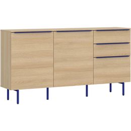 Kommode Tom Tailor HOME, light oak, B:165cm H:74cm T:42cm, Holzwerkstoff, Melamin, Spanplatte, Sideboards, Kommode, Lowboard, Breite 165 cm,3 T&uuml;ren,2 Schubladen, viel Stauraum