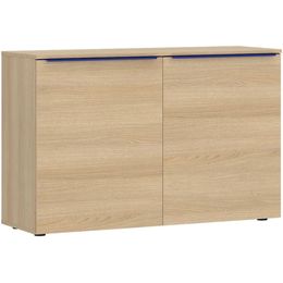 Kommode Tom Tailor HOME, light oak, B:110cm H:74cm T:42cm, Holzwerkstoff, Melamin, Spanplatte, Sideboards, Kommode, Sideboard mit 2 T&uuml;ren, Softclose,viel Stauraum mit Farbkick