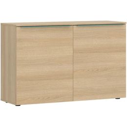 Kommode Tom Tailor HOME, light oak, B:110cm H:74cm T:42cm, Holzwerkstoff, Melamin, Spanplatte, Sideboards, Kommode, Sideboard mit 2 T&uuml;ren, Softclose,viel Stauraum mit Farbkick