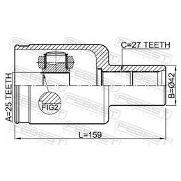 FEBEST Gelenksatz, Antriebswelle 1011c140rh Vorderachse rechts f&uuml;r GENERAL MOTORS