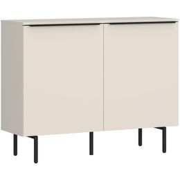 Kommode Tom Tailor HOME, light taupe, B:110cm H:89cm T:42cm, Holzwerkstoff, Melamin, Spanplatte, Sideboards, Kommode, Sideboard mit 2 T&uuml;ren, Softclose,viel Stauraum mit Farbkick