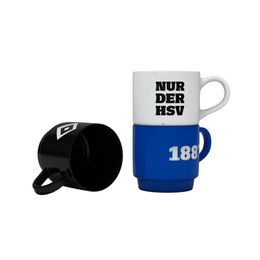 Tasse Hamburger SV "Hamburger SV Tasse HSV Stapeltassen 3er Set "Hamburger SV", mehrfarbig, Trinkgef&auml;&szlig;e Tasse