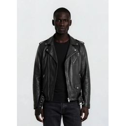 Lederjacke Trueprodigy "Easton Diverse Rei&szlig;verschl&uuml;sse und G&uuml;rtel", Herren, Gr. S, schwarz, Obermaterial: 100% Schafsleder sheepskin., slim fit, Jacken