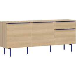 Sideboard Tom Tailor HOME, light oak, B:165cm H:56cm T:42cm, Holzwerkstoff, Melamin, Spanplatte, Sideboards, Sideboard, Lowboard, Breite 165 cm,3 T&uuml;ren,1 Schublade, viel Stauraum