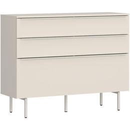 Kommode Tom Tailor HOME, light taupe, B:110cm H:89cm T:42cm, Holzwerkstoff, Melamin, Spanplatte, Sideboards, Kommode, Lowboard, Breite 110 cm,1 Klappe,2 Schubladen, viel Stauraum