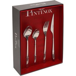 Pinti Inox Besteck-Set PINTINOX "Florence", silber (edelstahlfarben), 24 Stk., Edelstahl 18/10, Essbesteck-Sets, sp&uuml;lmaschinengeeignet
