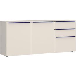 Kommode Tom Tailor HOME, light taupe, B:165cm H:74cm T:42cm, Holzwerkstoff, Melamin, Spanplatte, Sideboards, Kommode, Lowboard, Breite 165 cm,3 T&uuml;ren,2 Schubladen, viel Stauraum