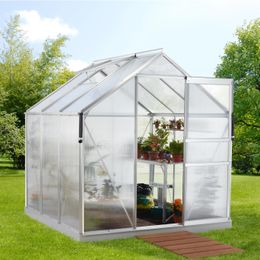 Gew&auml;chshaus Vitavia "Luna 3800", silber (silberfarben), B:195cm H:197cm T:195cm, Gew&auml;chsh&auml;user