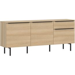 Sideboard Tom Tailor HOME, light oak, B:165cm H:56cm T:42cm, Holzwerkstoff, Melamin, Spanplatte, Sideboards, Sideboard, Lowboard, Breite 165 cm,3 T&uuml;ren,1 Schublade, viel Stauraum