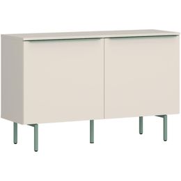 Kommode Tom Tailor HOME, light taupe, B:110cm H:72cm T:42cm, Holzwerkstoff, Melamin, Spanplatte, Sideboards, Kommode, Sideboard mit 2 T&uuml;ren, Softclose,viel Stauraum mit Farbkick