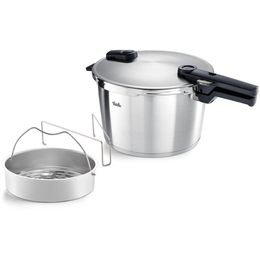 Schnellkochtopf Fissler "Vitaquick Premium Edelstahl Dampfkochtopf mit D&auml;mpfeinsatz", silber (silberfarben), H:21,5cm L:46cm &Oslash;:26cm, T&ouml;pfe, Schnellkochtopf, Made in Germany, mit gelochtem Einsatz