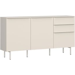 Kommode Tom Tailor HOME, light taupe, B:165cm H:74cm T:42cm, Holzwerkstoff, Melamin, Spanplatte, Sideboards, Kommode, Lowboard, Breite 165 cm,3 T&uuml;ren,2 Schubladen, viel Stauraum