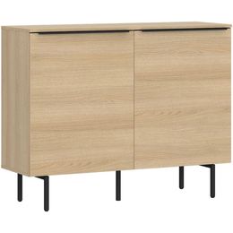 Kommode Tom Tailor HOME, light oak, B:110cm H:89cm T:42cm, Holzwerkstoff, Melamin, Spanplatte, Sideboards, Kommode, Sideboard mit 2 T&uuml;ren, Softclose,viel Stauraum mit Farbkick