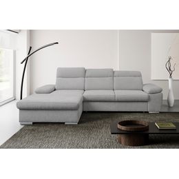 Ecksofa WERK2 "Palma modernes Schlafsofa mit Bettkasten, L-Form, B/T 282/185 cm", grau, B:282cm H:88cm T:185cm, Sofas, Ecksofa