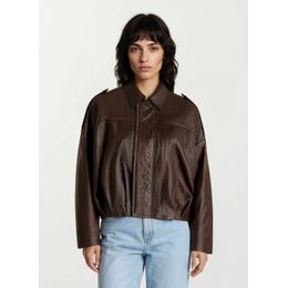 Lederjacke Trueprodigy "Rivan braune Lederjacke mit klassischem Hemdkragen", Damen, Gr. L, braun, Obermaterial: 100% Schafsleder sheepskin., Jacken