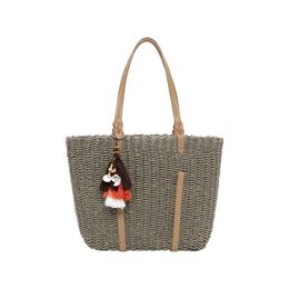 Shopper SURI FREY "Shopper SFY Nandy", Damen, Gr. B/H/T: 39cm x 28cm x 16cm 0, gr&uuml;n (khaki 910), Papierstroh, Taschen Shopper