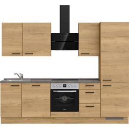 K&uuml;chenzeile Nobilia "Structura II", NEU: individuell anpassbar mit gratis Profi-Beratung", braun (k&uuml;che: braun, korpus: eiche sierra nachbildung, arbeitsplatte: beton schiefergrau nachbildung), B:270,3cm H:216,6cm T:60cm, Komplettk&uuml;chen-Sets, K&uuml;chenzeile, vormontiert, Breite 270 cm, Ausrichtung w&auml;hlbar, wahlw. mit E-Ger&auml;ten