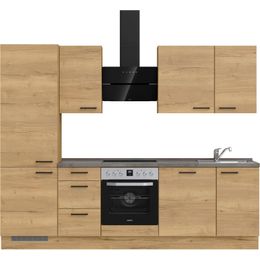K&uuml;chenzeile Nobilia "Structura II", NEU: individuell anpassbar mit gratis Profi-Beratung", braun (k&uuml;che: braun, korpus: eiche sierra nachbildung, arbeitsplatte: beton schiefergrau nachbildung), B:270,3cm H:216,6cm T:60cm, Komplettk&uuml;chen-Sets, K&uuml;chenzeile, vormontiert, Breite 270 cm, Ausrichtung w&auml;hlbar, wahlw. mit E-Ger&auml;ten