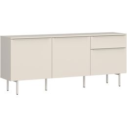 Sideboard Tom Tailor HOME, light taupe, B:165cm H:56cm T:42cm, Holzwerkstoff, Melamin, Spanplatte, Sideboards, Sideboard, Lowboard, Breite 165 cm,3 T&uuml;ren,1 Schublade, viel Stauraum