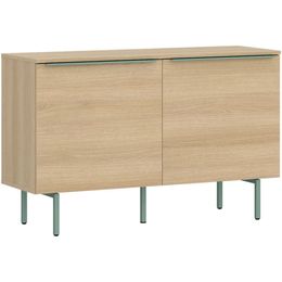 Kommode Tom Tailor HOME, light oak, B:110cm H:72cm T:42cm, Holzwerkstoff, Melamin, Spanplatte, Sideboards, Kommode, Sideboard mit 2 T&uuml;ren, Softclose,viel Stauraum mit Farbkick