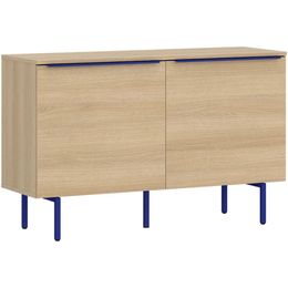 Kommode Tom Tailor HOME, light oak, B:110cm H:72cm T:42cm, Holzwerkstoff, Melamin, Spanplatte, Sideboards, Kommode, Sideboard mit 2 T&uuml;ren, Softclose,viel Stauraum mit Farbkick