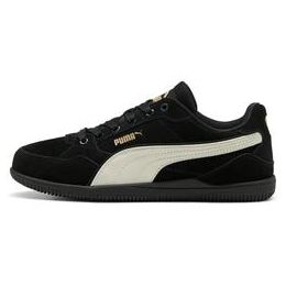 Sneaker Puma "K-MODA SD", Damen, Gr. 38, Puma schwarz, warm wei&szlig;, Puma gold, Leder, mehrfarbig, Schuhe Sneaker, mit niedrigem Profil, mit Schn&uuml;rung, mit Gummilaufsohle