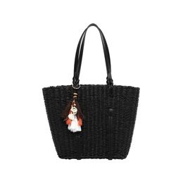 Shopper SURI FREY "Shopper SFY Nandy", Damen, Gr. B/H/T: 39cm x 28cm x 16cm 0, schwarz (schwarz 100), Papierstroh, Taschen Shopper