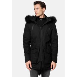 Parka Trueprodigy "Harvey mit abnehmbarer Kapuze", Herren, Gr. L, schwarz, Obermaterial: 100% Baumwolle CO., slim fit, Jacken Parka
