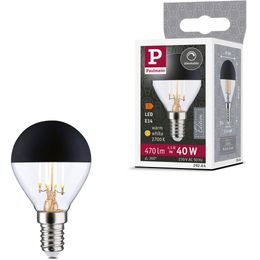 Paulmann LED-Leuchtmittel "LED Tropfen Kopfspiegel 470lm E14 2700K 4,5W 230V dim schwarz matt", Energieeffizienz: F (A-G), schwarz, L:7,8cm &Oslash;:4,5cm, Leuchtmittel