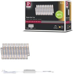 Paulmann LED-Streifen "MaxLED 1000 LED Strip Warmwei&szlig; Basisset", silber (silberfarben), Dioden 384 Stk., Gesamtl&auml;nge 3m, Lichterketten, LED-Streifen