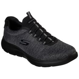 Slip-On Sneaker Skechers "SUMMITS", Herren, Gr. 43, schwarz, Textil, Schuhe, Slipper, Freizeitschuh in komfortabler Schuhweite, Topseller