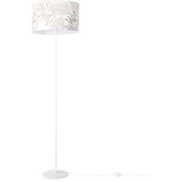 Paco Home Stehlampe "Kuba 126", wei&szlig;, 1, &Oslash; 38cm H: 144cm, Leuchten, Lampe Leselampe Kinderzimmer Deko Wohnzimmer B&uuml;ro Lampenschirm Palme, Stehlampe